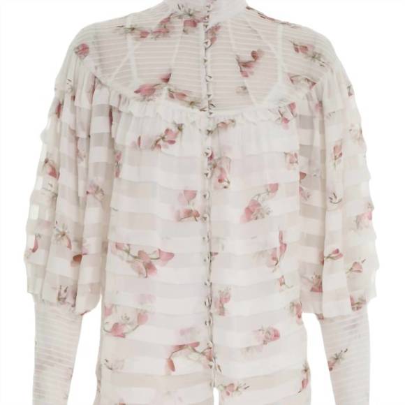 Zimmermann | Tops | New Zimmermann Womens Dancer Tuck Blouse In Ivory ...